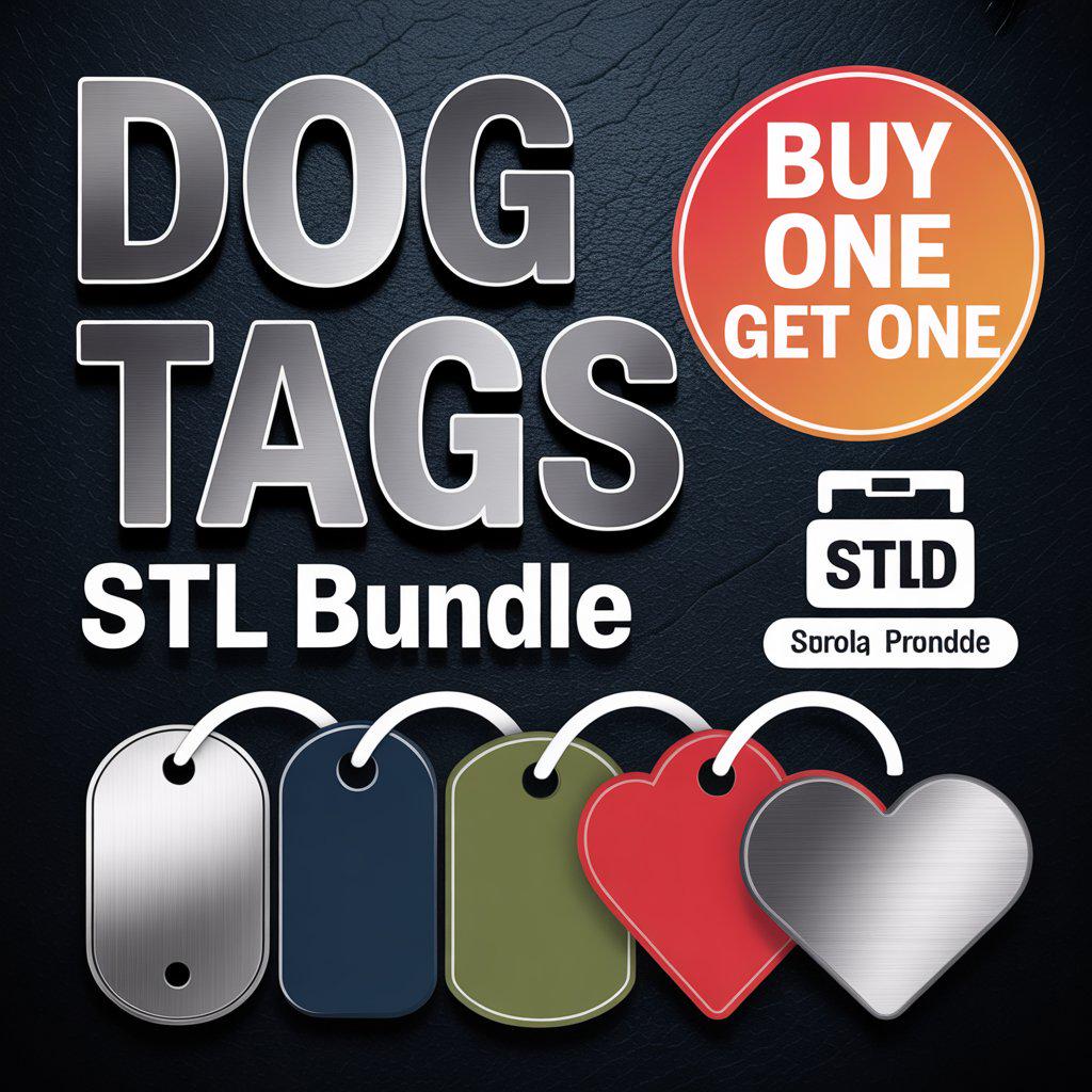 Dog Tags STL Bundle | 3D Printable Name Tags for Pets | Custom Dog Name ...