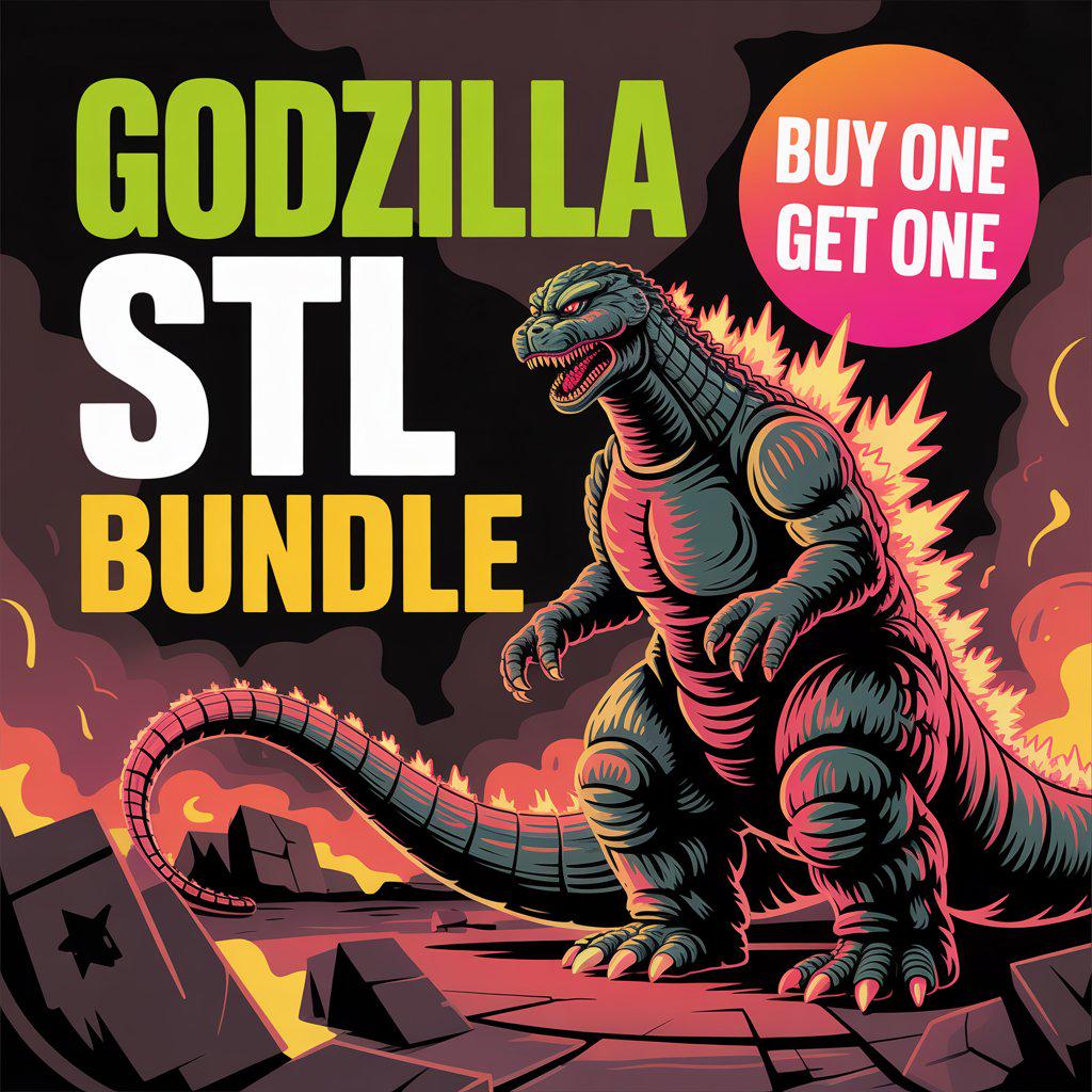 Godzilla STL Bundle | Articulated Kaiju 3D Models | Printable Monster ...