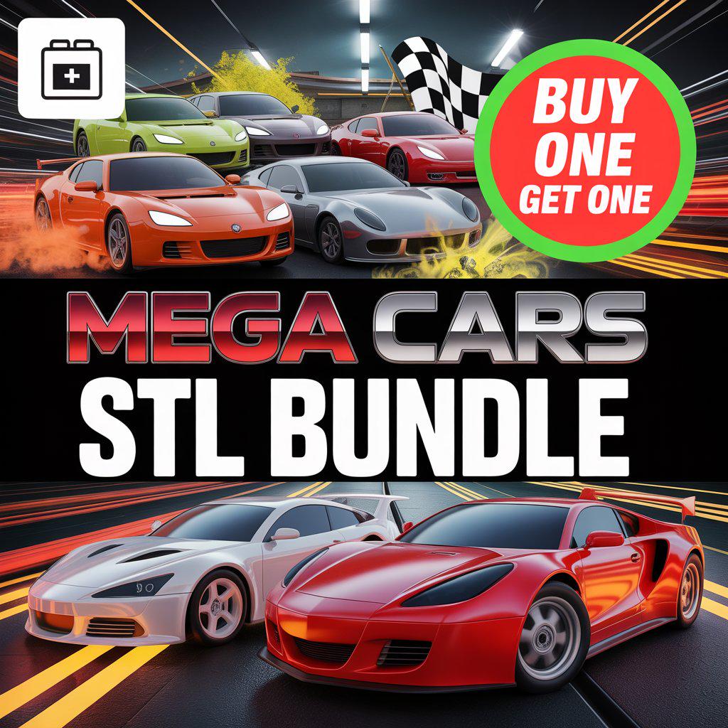Mega Cars STL Bundle | 3D Printable Car Models | Instant Download | STL ...