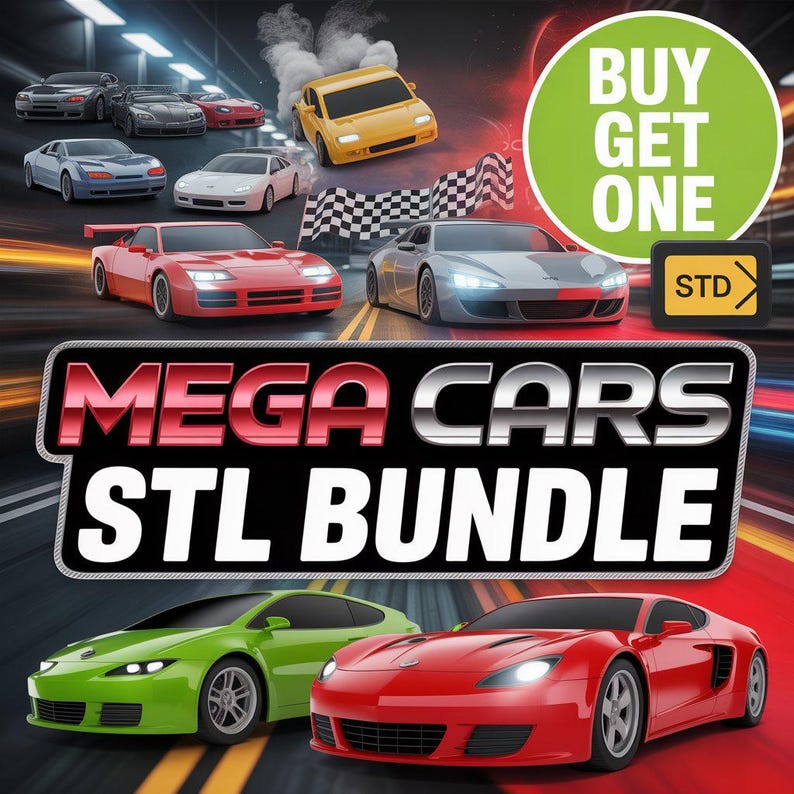 Mega Cars STL Bundle | 3D Printable Car Models | Instant Download | STL ...