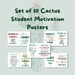 Cactus Student Motivation Posters Teacher Digital Prints Back to School ...