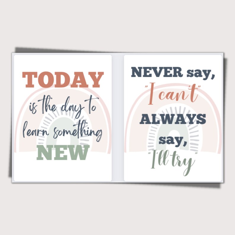 Boho Rainbow Student Motivation Posters Teacher Digital - Etsy