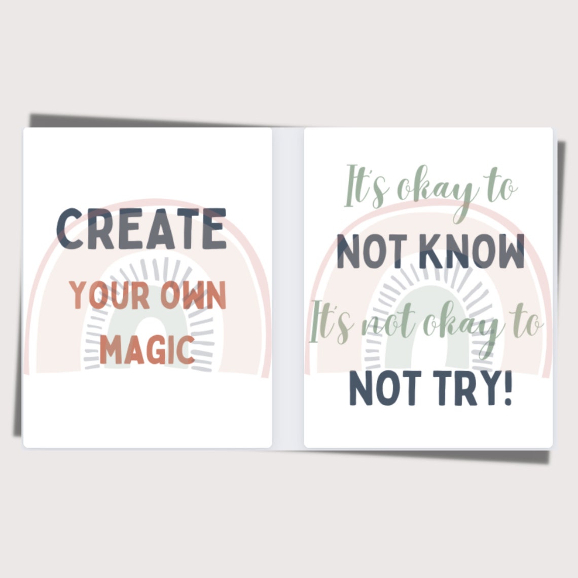 Boho Rainbow Student Motivation Posters Teacher Digital - Etsy