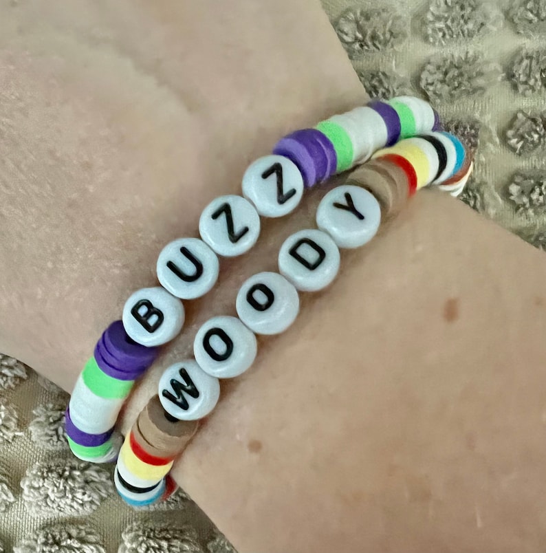 Toy Story Heishi Bead Stretch Bracelet, Kids and Adult Sizes, Disney-inspired, Friendship ...