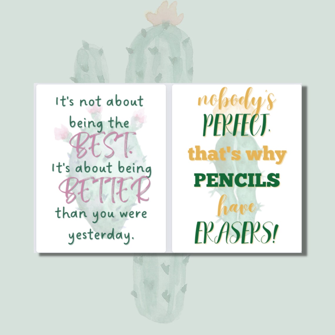 Cactus Student Motivation Posters Teacher Digital Prints Back to School ...