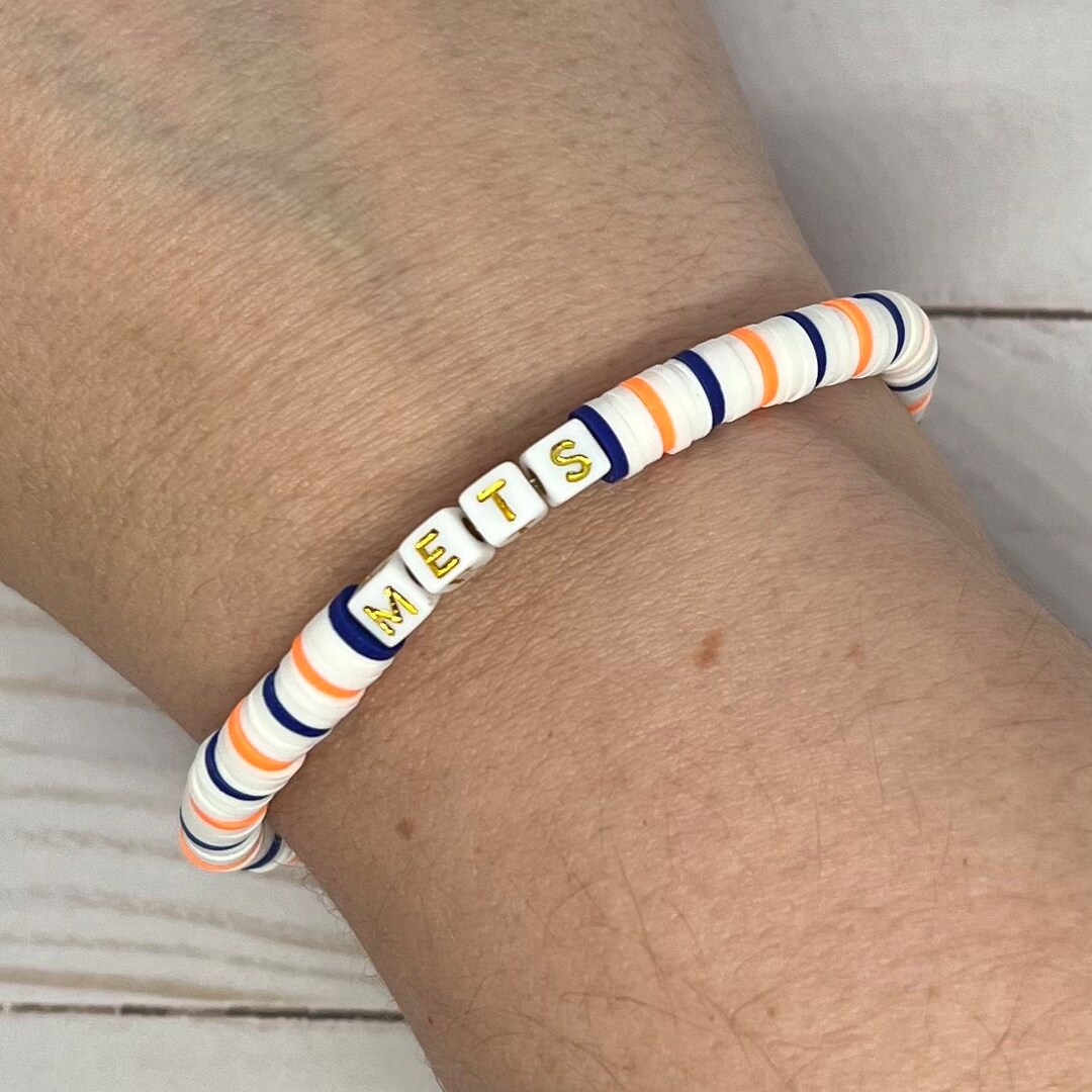 New York Mets Stretch Bracelet, Kids and Adult Sizes, Baseball Jewelry ...