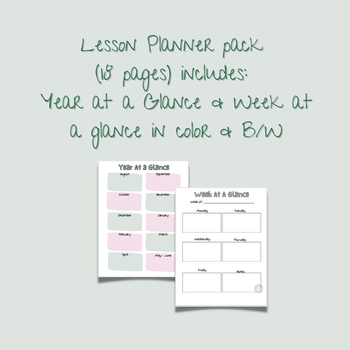 Teacher Planner and Academic Calendar Cactus and Succulents - Etsy