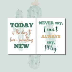 Cactus Student Motivation Posters Teacher Digital Prints Back to School ...