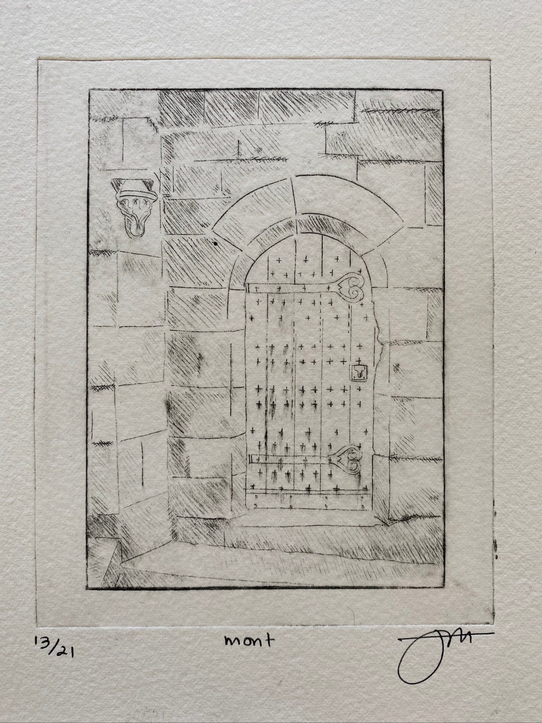 Handmade - Mont (mont Saint-michel) - Etching Artwork - Etsy
