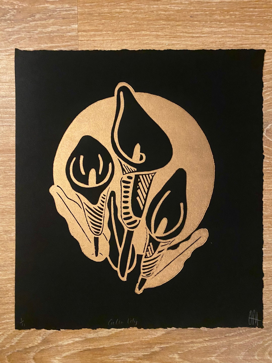 Handmade - Calla Lily - Linocut Artwork - Etsy