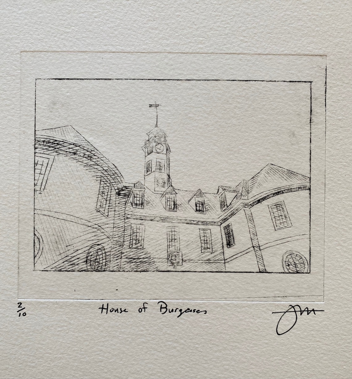 Handmade - House of Burgesses - Etching Artwork - Etsy