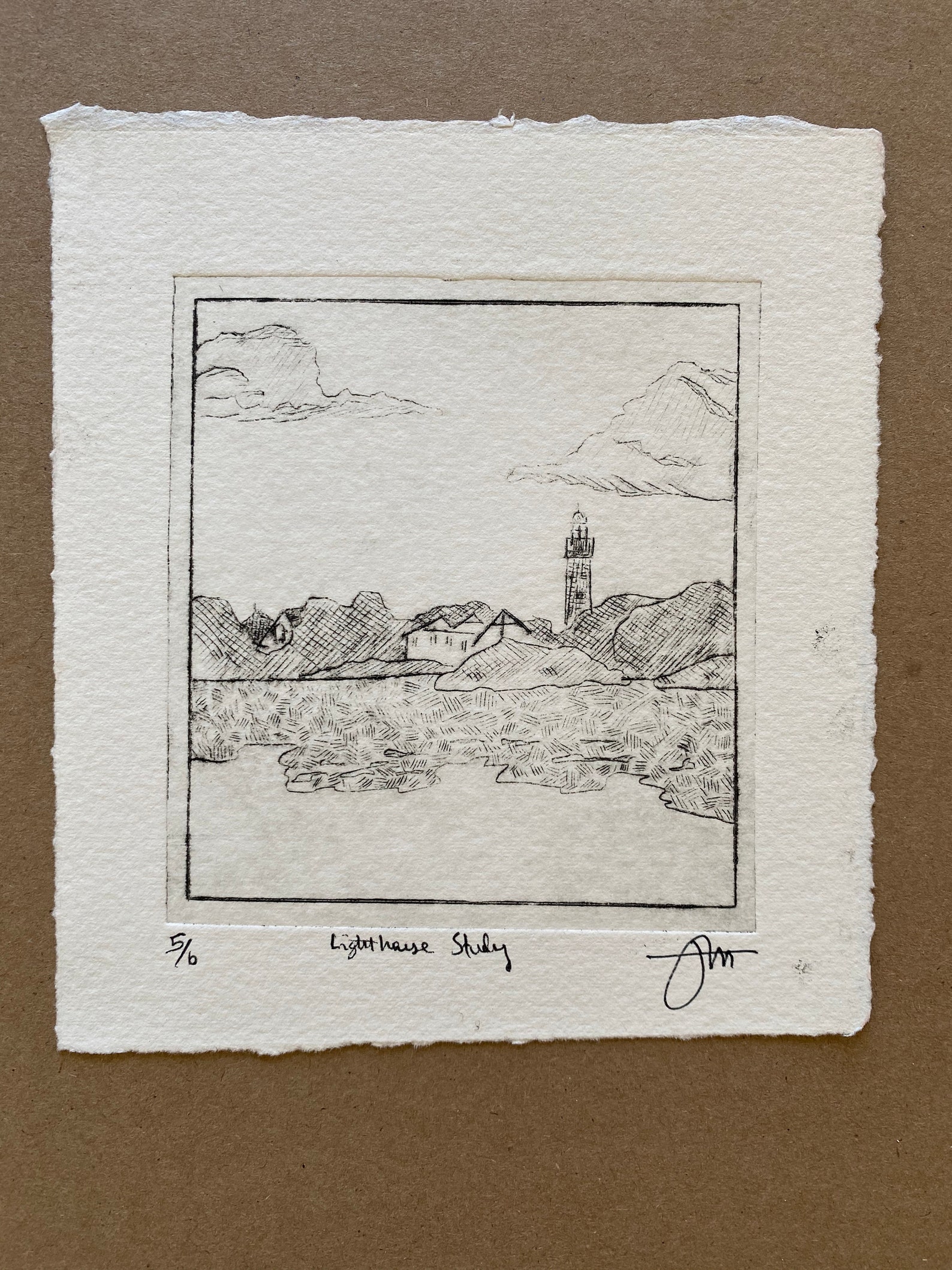 Handmade - Lighthouse Study - Etching Artwork - Etsy