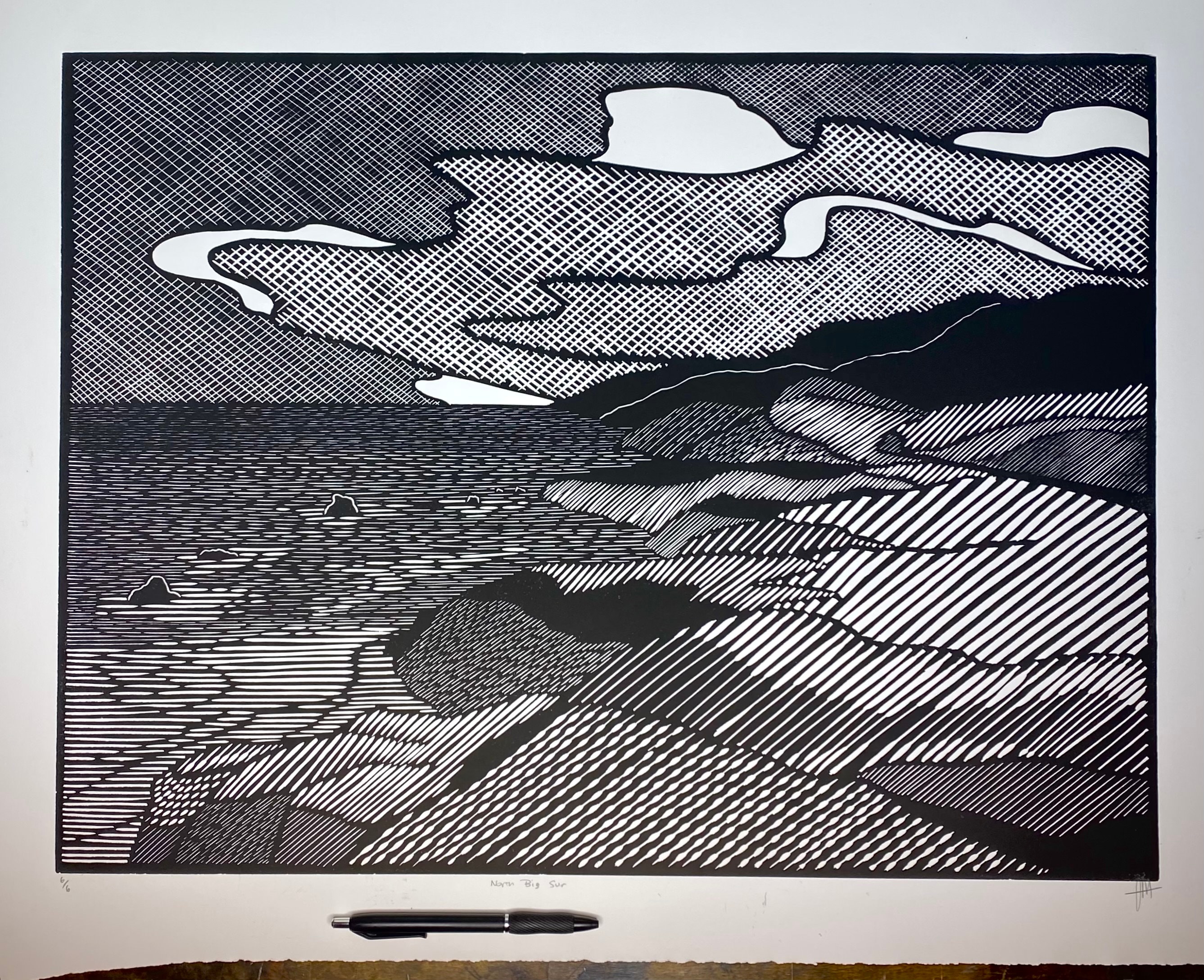 Handmade - North Big Sur - Linocut Artwork California - Etsy