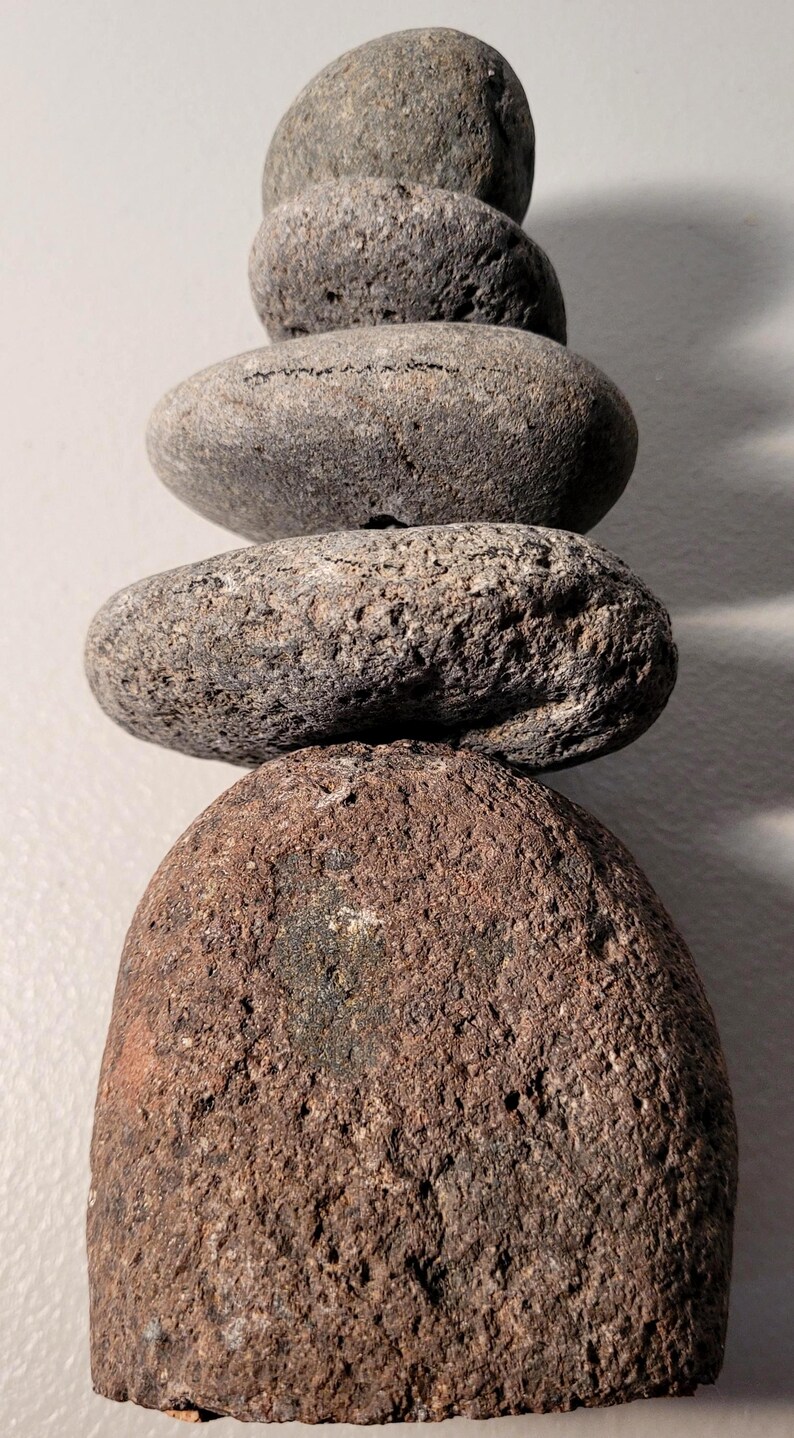Modern Stacked Stone Sculpture | Zen Rock Cairn Decor | Minimalist ...