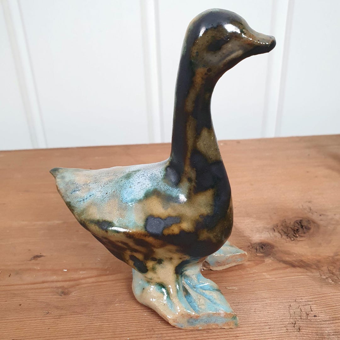 Kalle I Nyhamn Ceramic Goose: Handmade Scandinavian Stoneware Figurine ...
