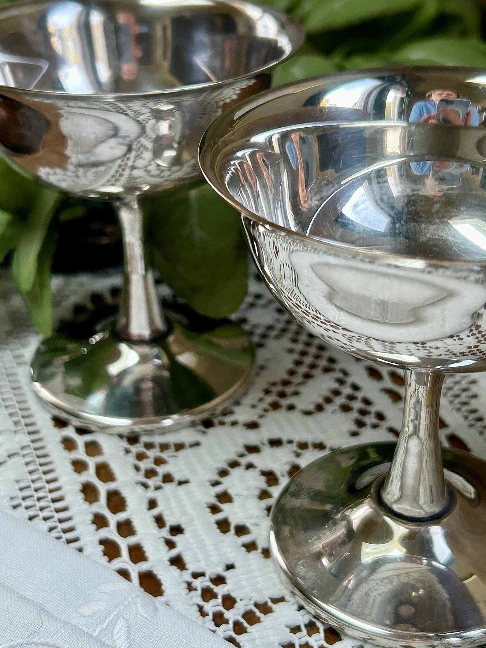 Set of 2 Silver Plated Goblets | Wine Champagne Goblets | Sheridan - Etsy