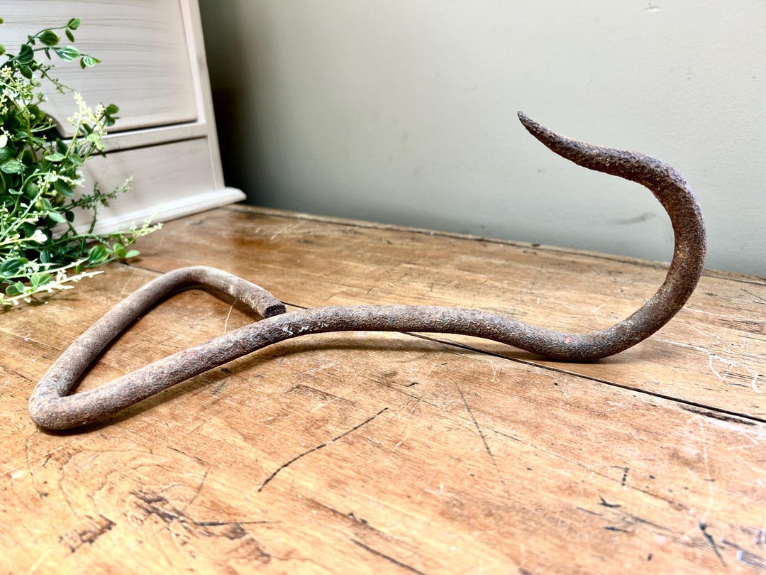 Vintage Hand Forged Hay Bale Hook: Rustic Farmhouse Decor - Etsy