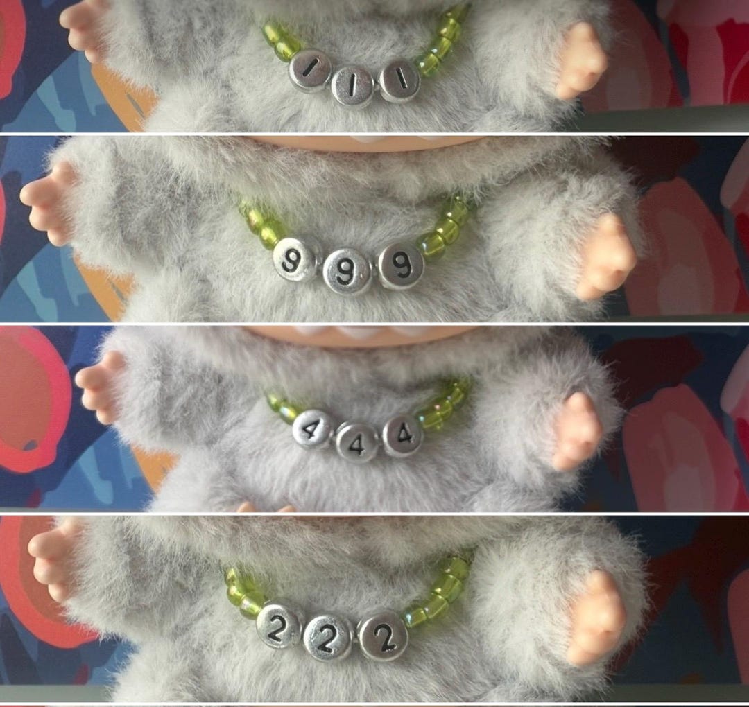 Labubu Angel Number Necklace - Etsy