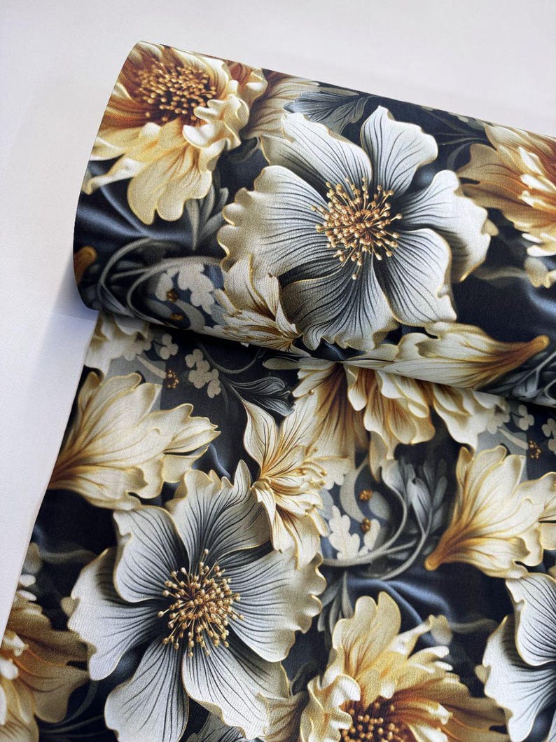 Flowers Wide Fabric Digital Print 100% Cotton for Sheets Pillowcase ...