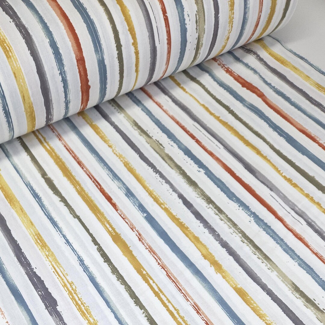 Multi-colored Stripes Wide Fabric 100% Cotton for Sheets Pillowcase ...