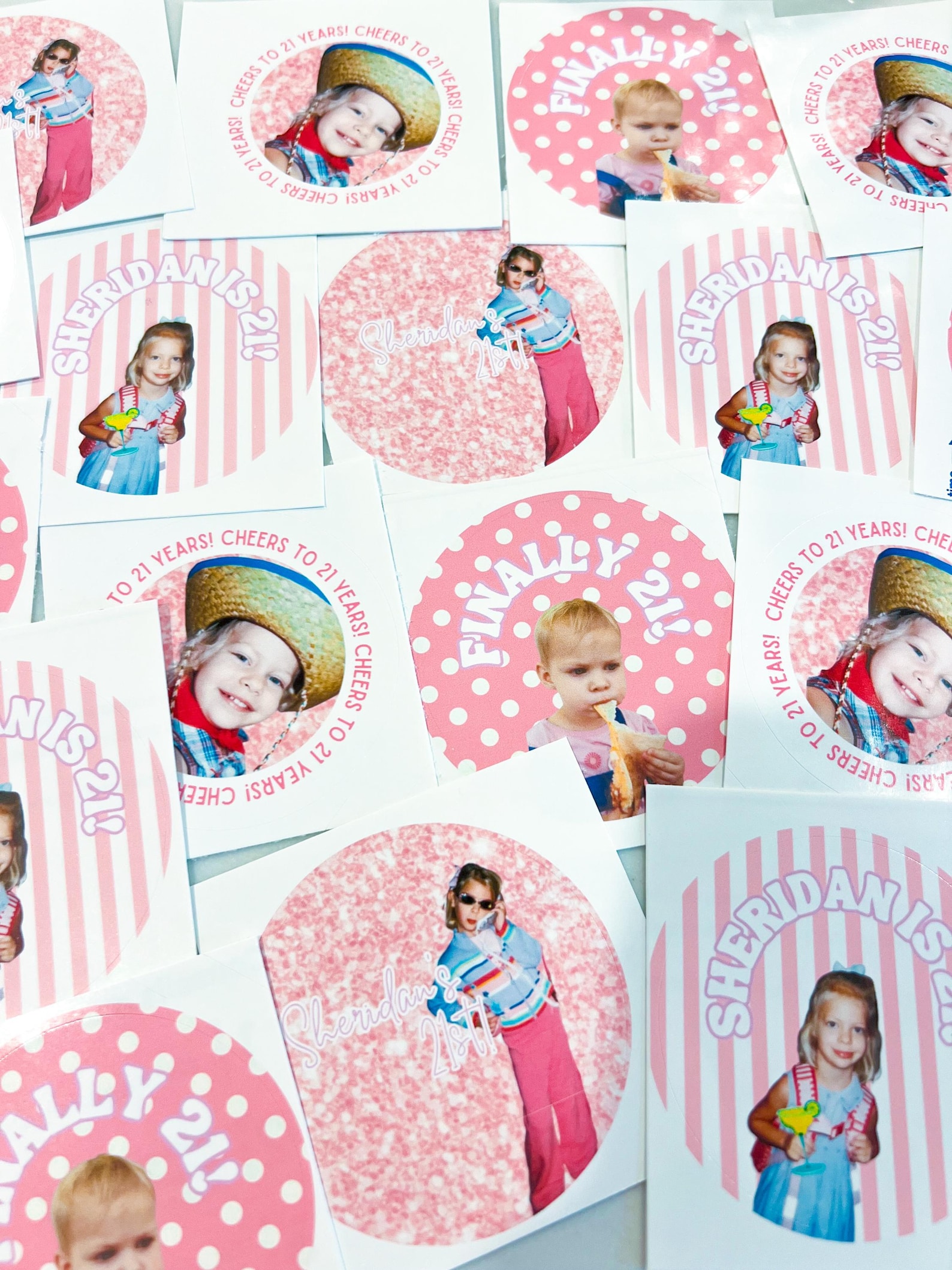 Custom Birthday Stickers | 21st Birthday Stickers | 21st Birthday Decor ...