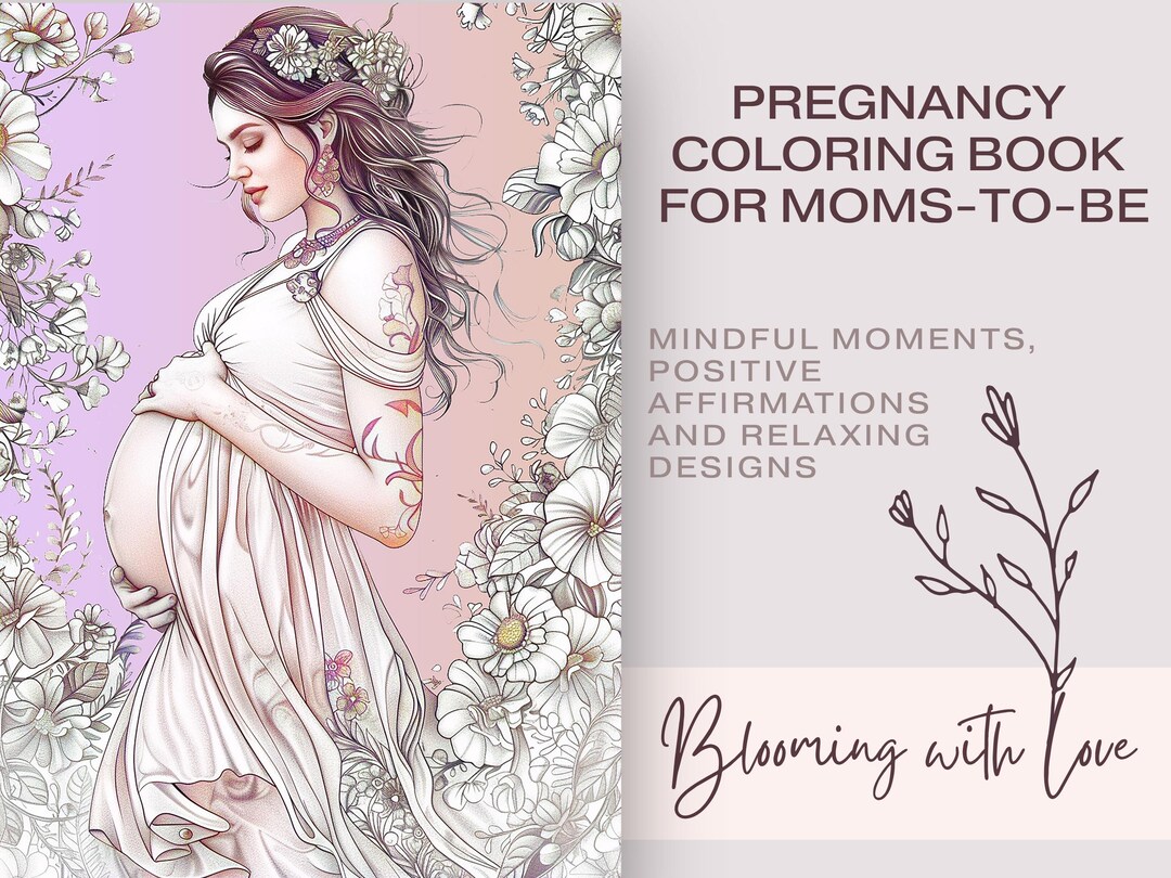 Printable Pregnancy Coloring Book With Affirmations and Tasks| 80 ...