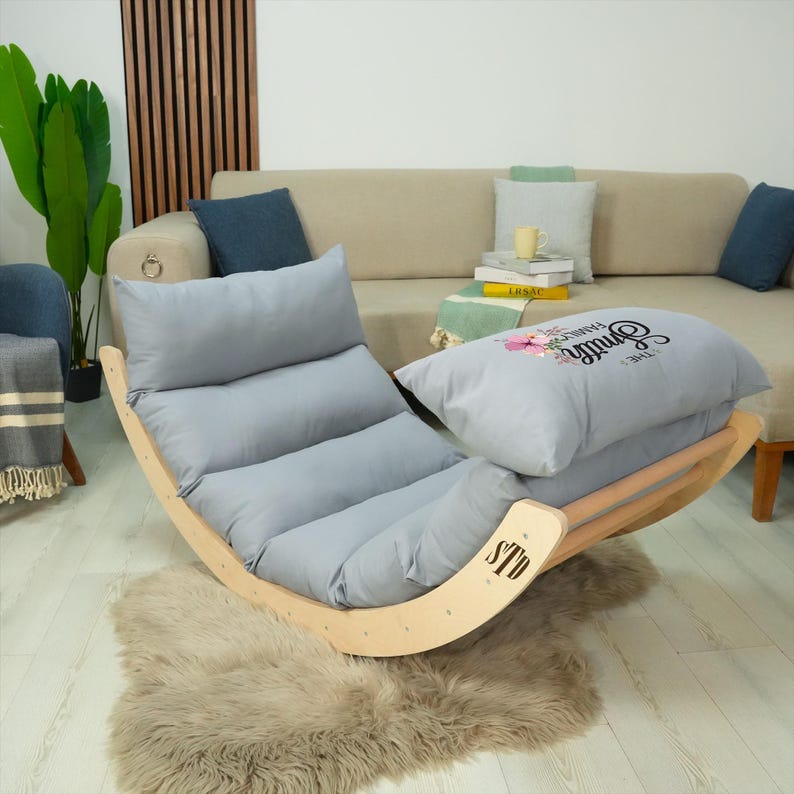 Personalized Wooden Rocking Chair: Ergonomic Design for Reading Nook ...