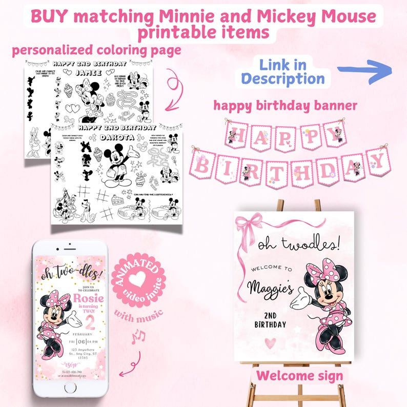 Minnie Mouse Decor Cutout, Backdrop Big Decoration, Baby Shower ...