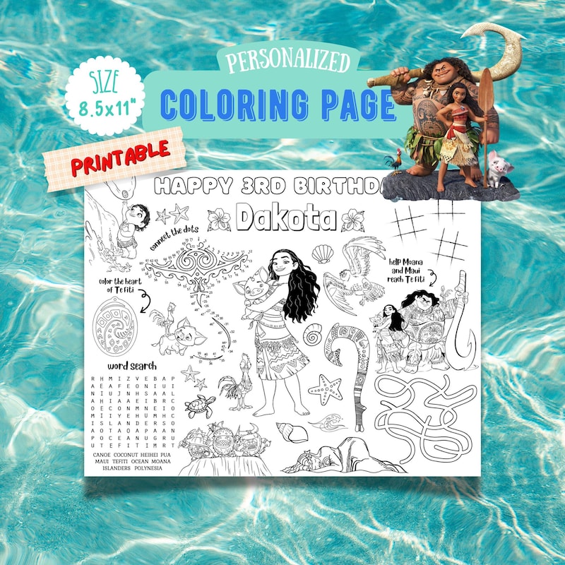 Moana Birthday Sheet - Etsy UK