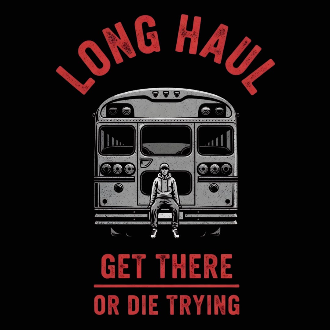 Long Haul PNG | Vintage Bus Driver Design | Get There or Die Trying ...