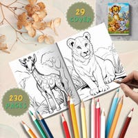 30 Zoo Safari Animal Coloring Pages - Kids Coloring Book, Instant ...