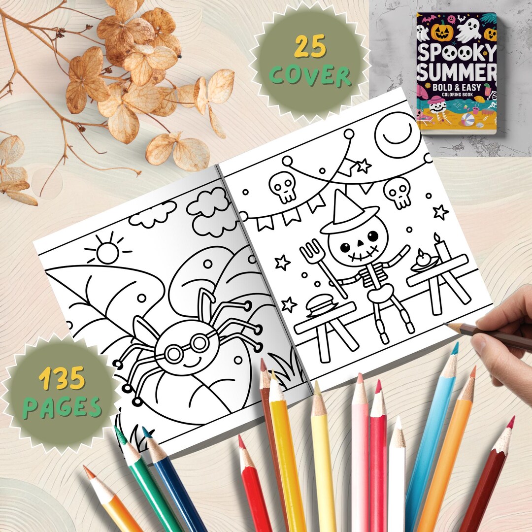 Spooky Summer Coloring Book: Haunted Beach Adventures (PDF Download ...