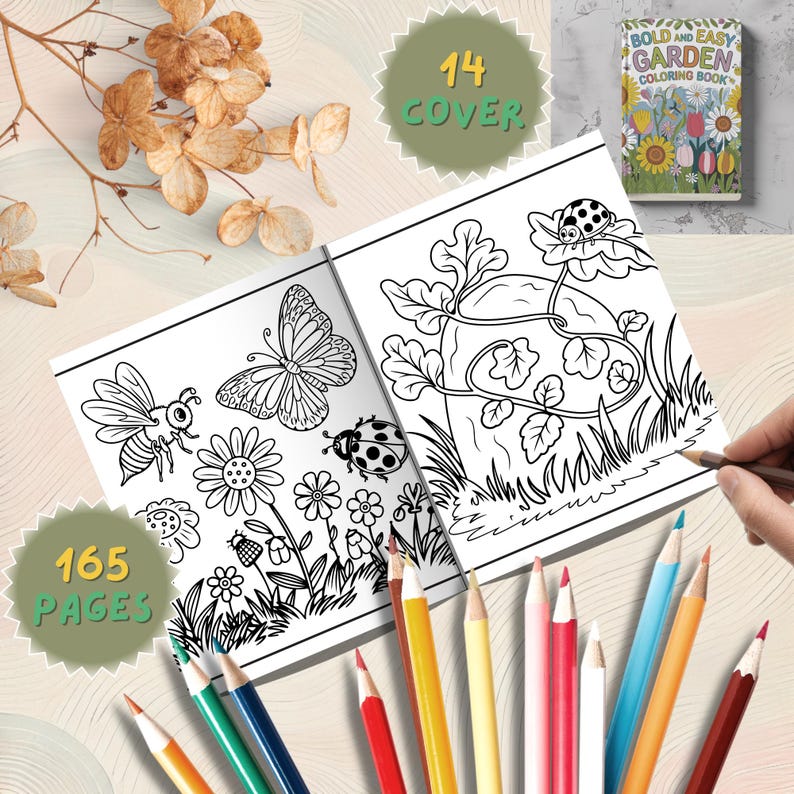 Garden Coloring Book: 165 Floral & Butterfly Designs (printable PDF ...