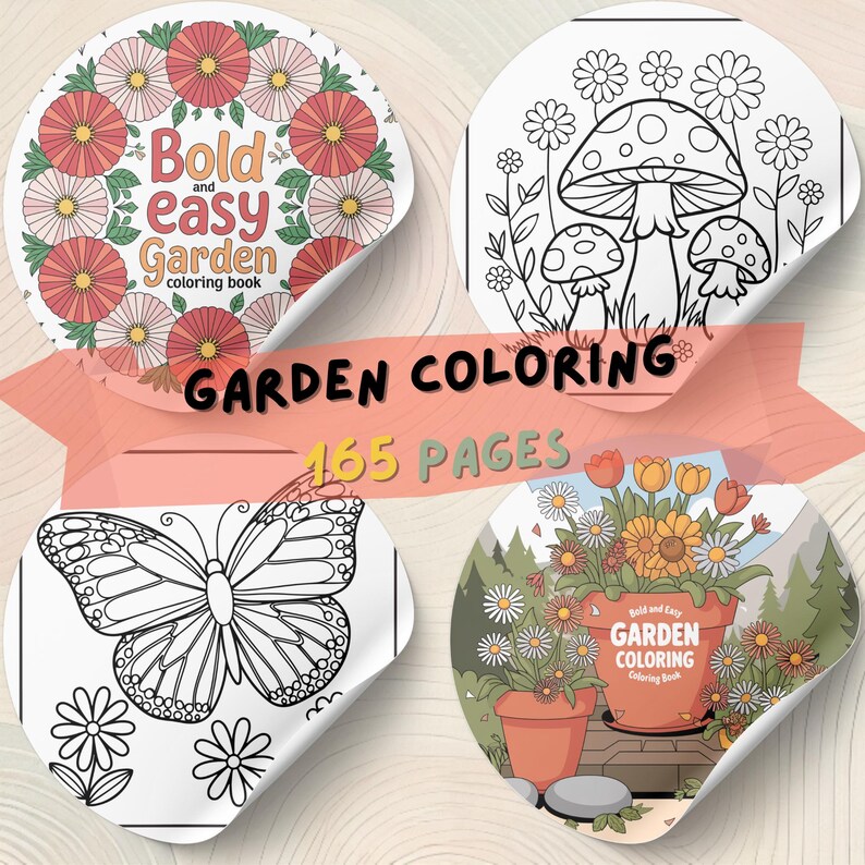 Garden Coloring Book: 165 Floral & Butterfly Designs (printable PDF ...