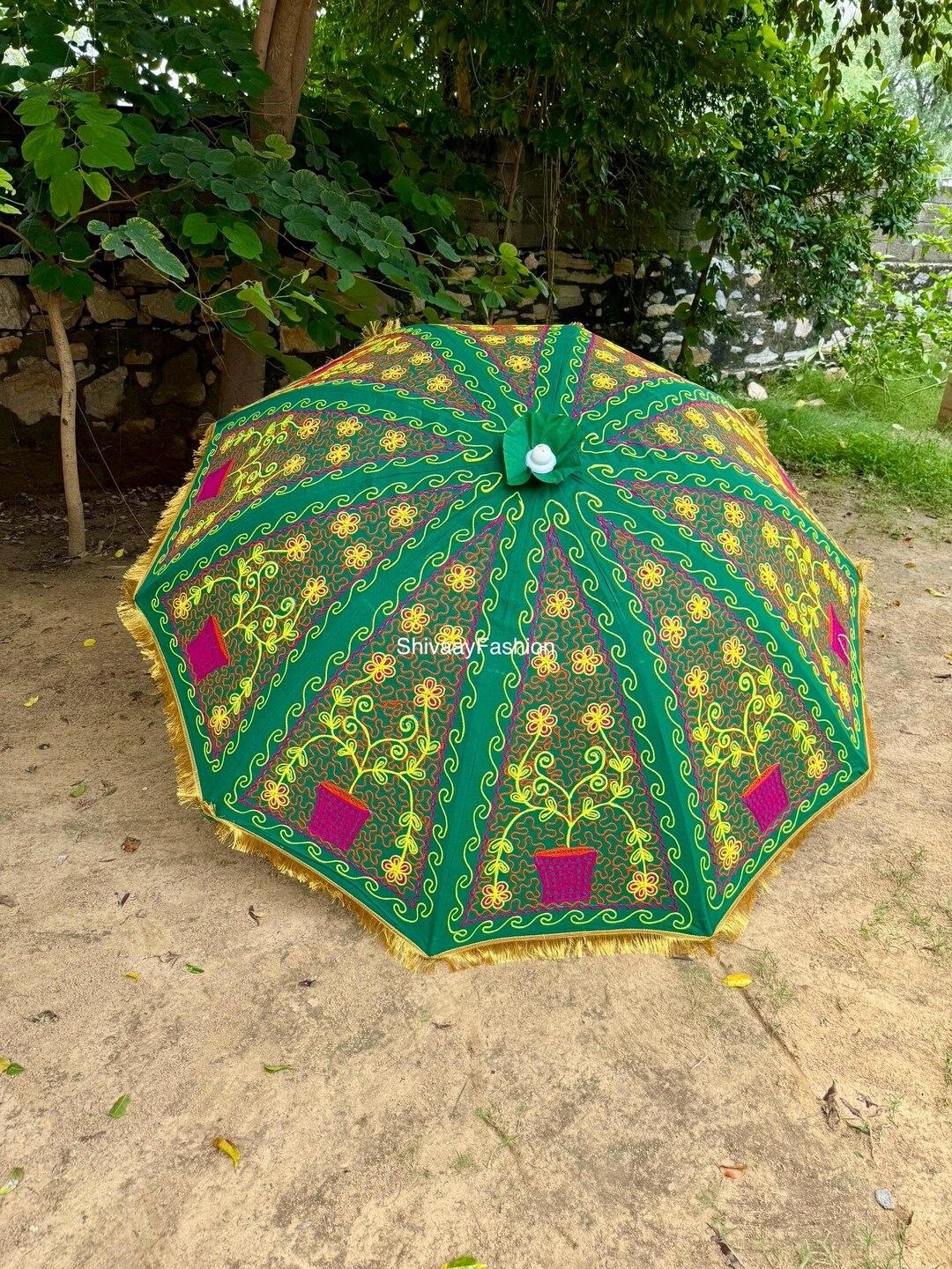 Beautiful Hand Block Printed Umbrella, Indian Handmade Large Big ...