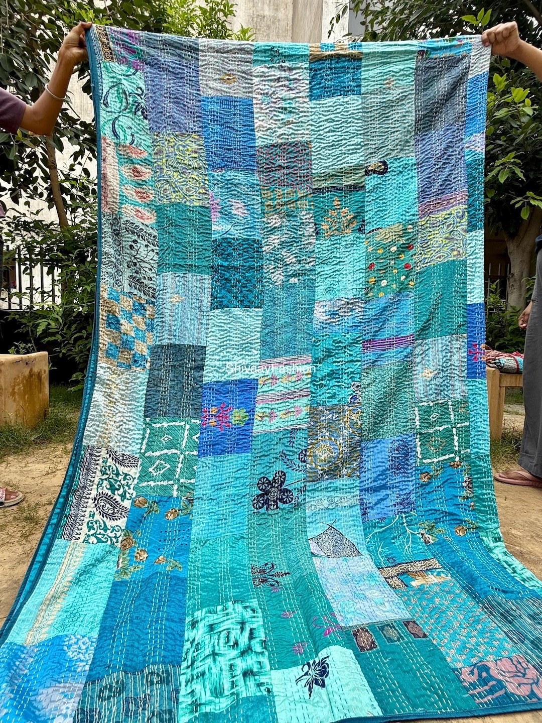 Vintage Patchwork Quilt Indian Boho Quilts Bedding Handmade Kantha ...