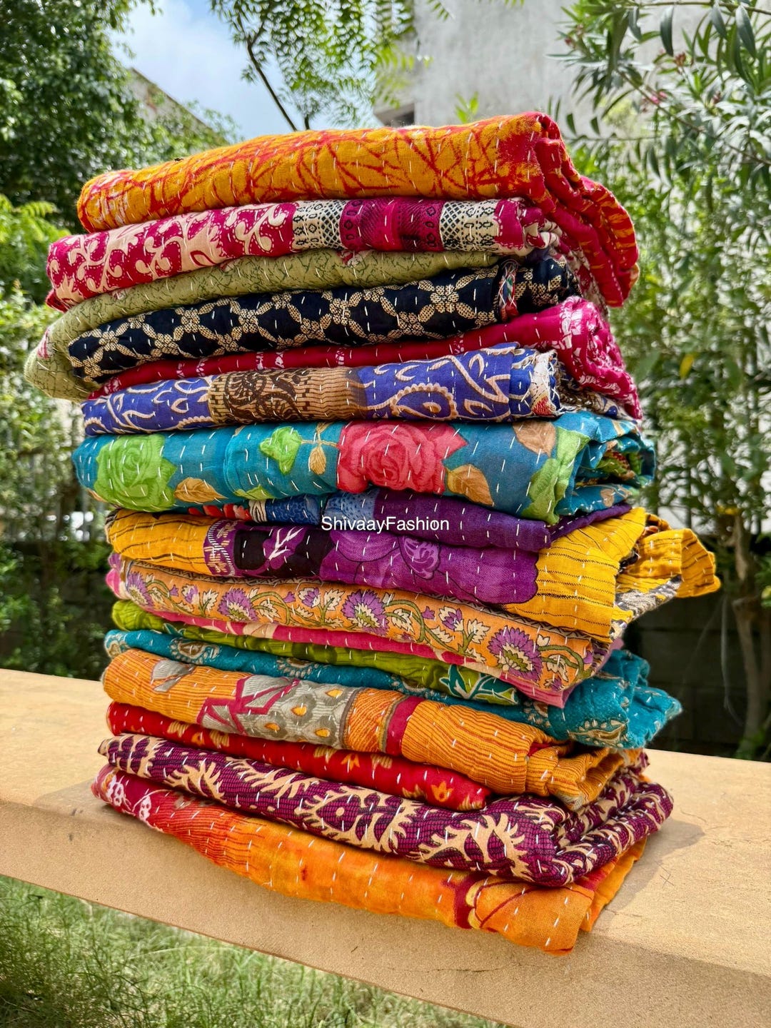 Old Vintage Assorted One Piece, Handmade Reversible Blanket Throw ...
