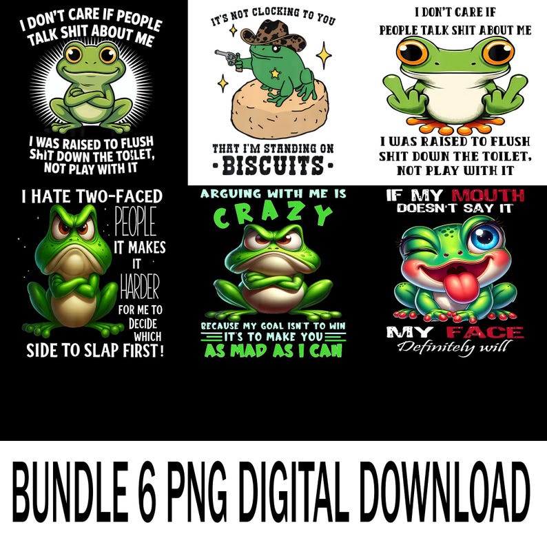 Frog I Hate Two-faced People PNG, Funny Sarcastic Quote Clipart, Slap ...