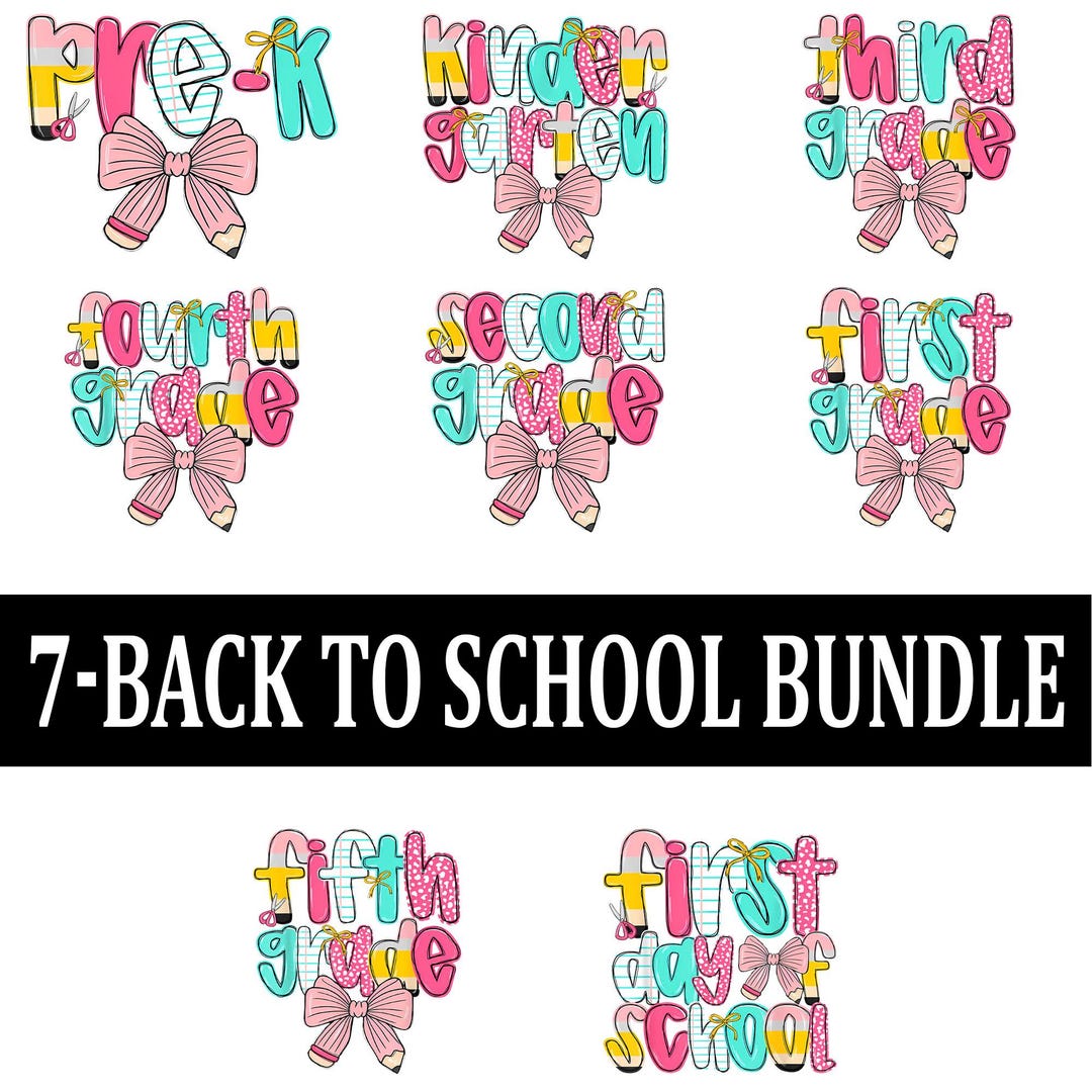 Coquette Bow PNG, Back to School Funny First Day Clipart, Retro Pre-k ...
