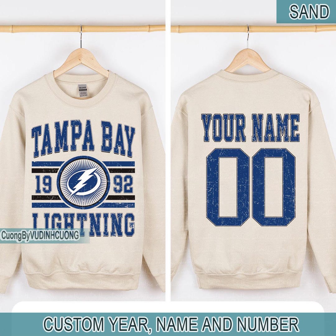 Personalized Name and Number Tampa Bay Lightning Sweatshirt, Tampa Bay ...