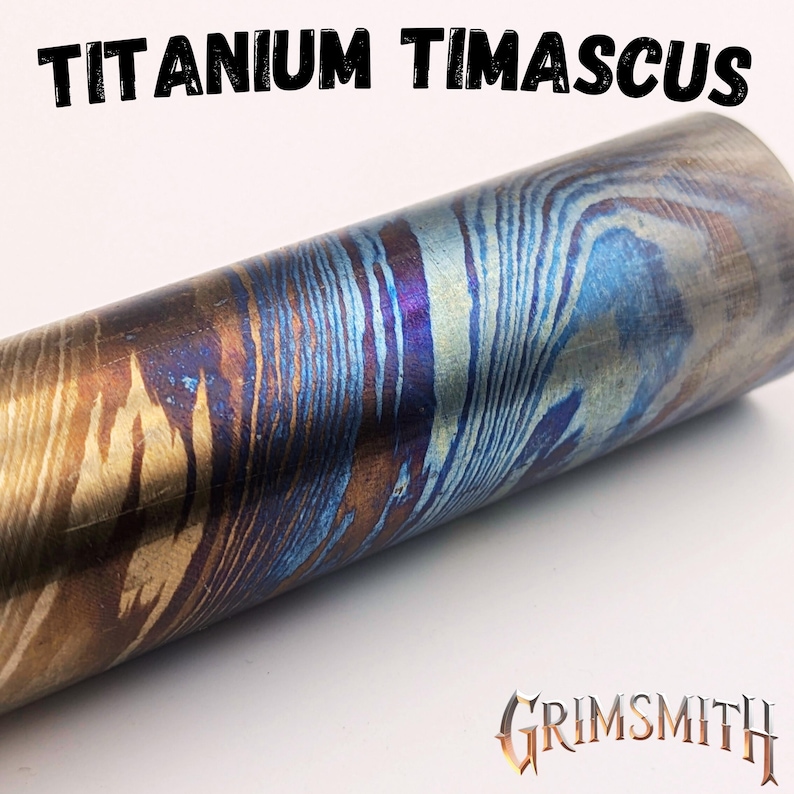 Blue Flame Aegis – Anodized Titanium Timascus Dome Ring | Unisex ...