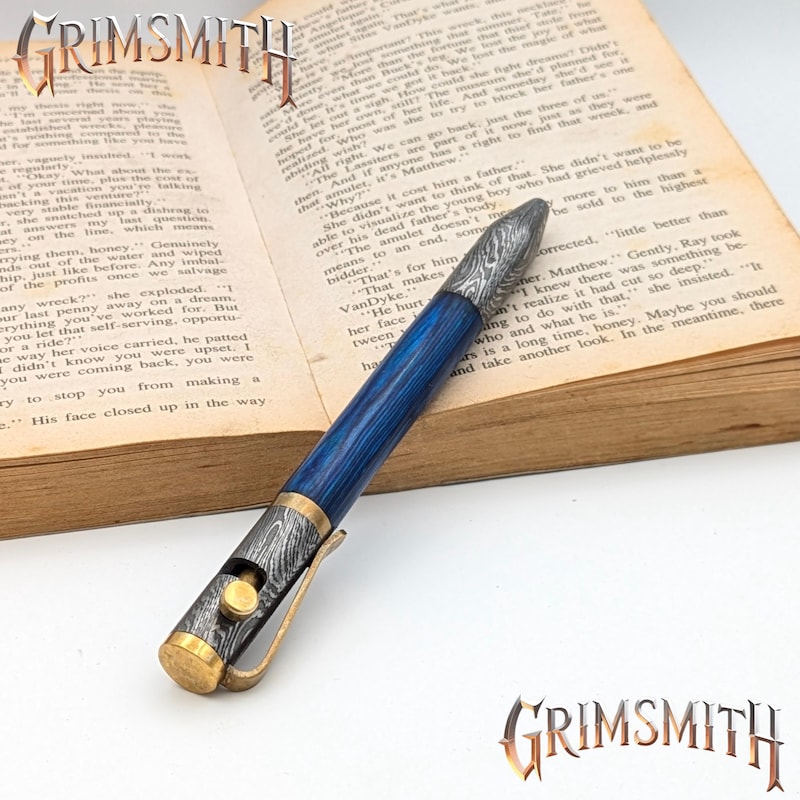 Bolt Action Damascus Pen - Etsy