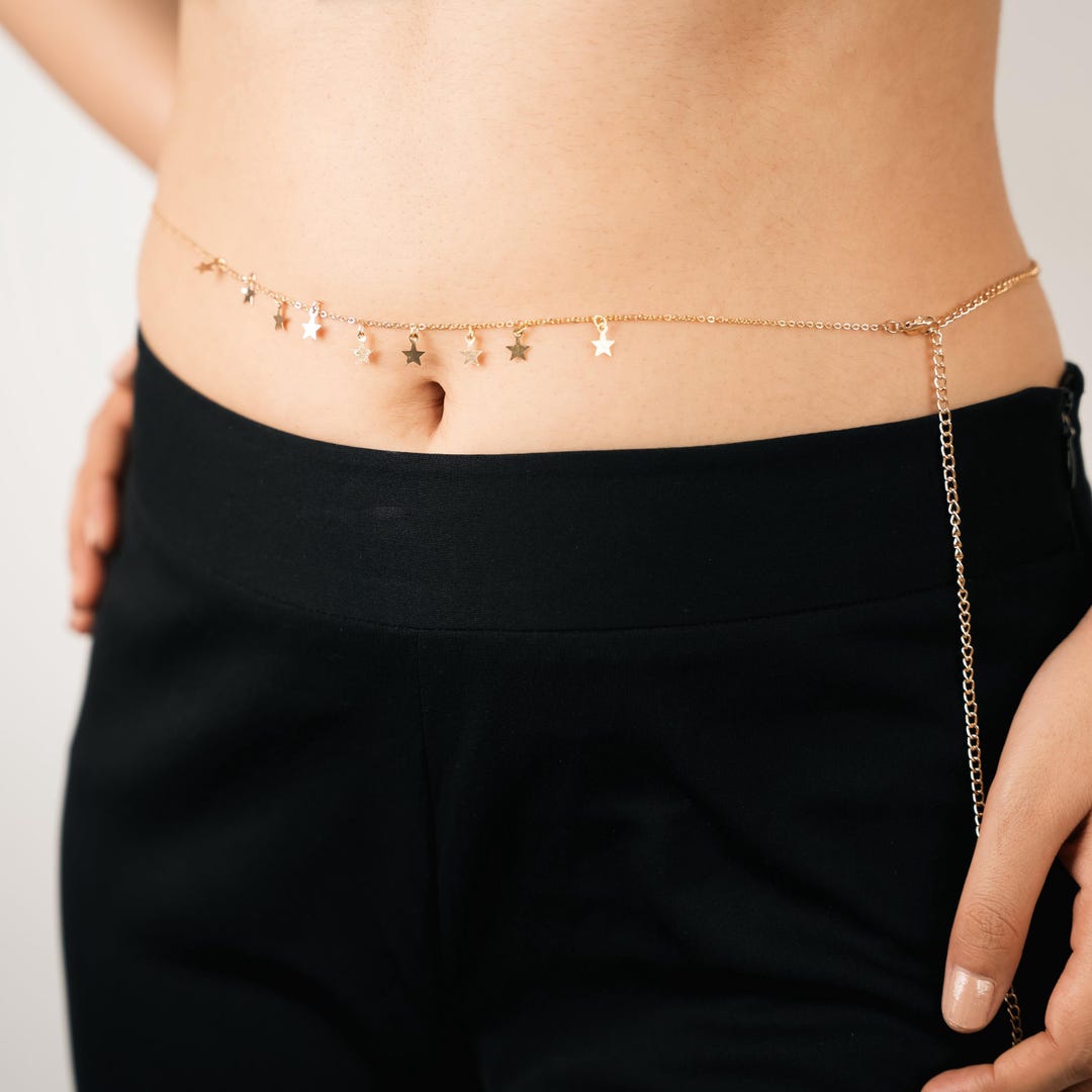 Gold Star Waist Chain | Minimal Dainty Belly Chain for Women ...