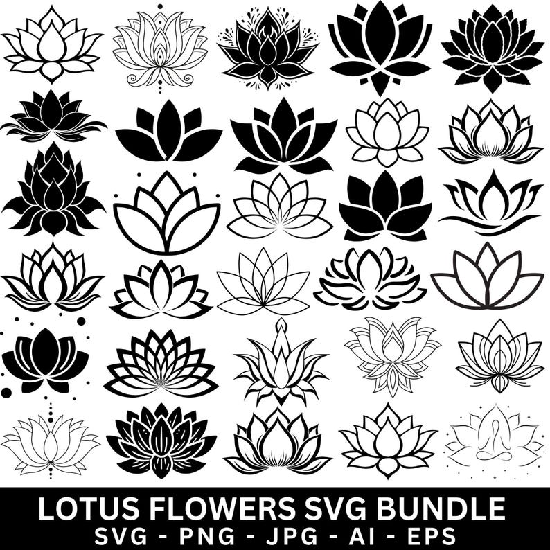 Lotus Flower SVG Bundle, Laser Cut Files (digital Download) - Etsy