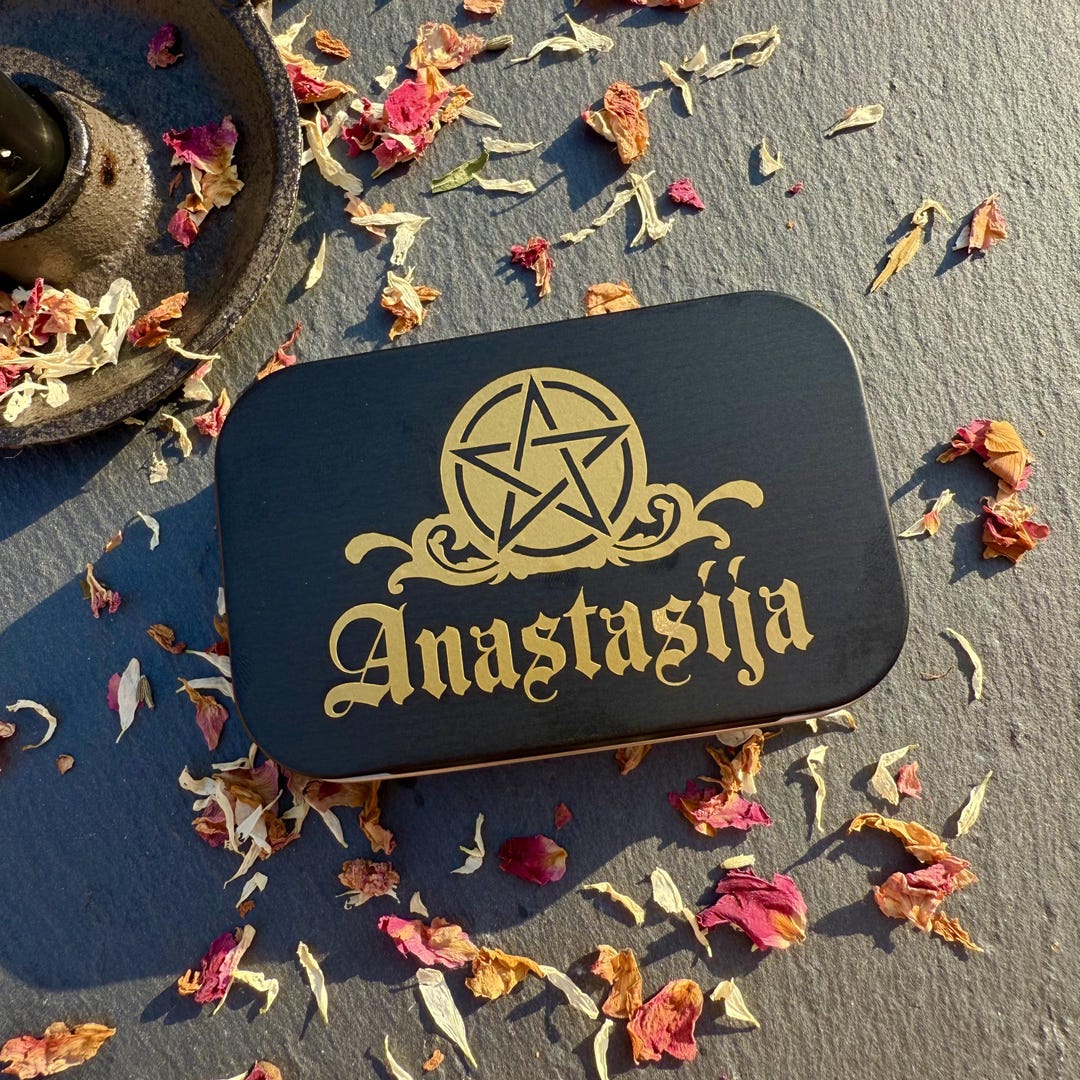 Personalized Witchcraft Box: Pentagram Metal Stash Tin, Custom Name - Etsy