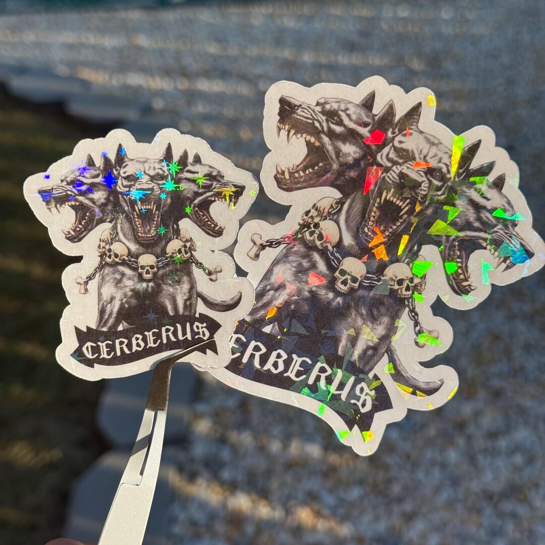 Cerberus Holographic Sticker: Greek Mythology Hell Hound Decal - Etsy