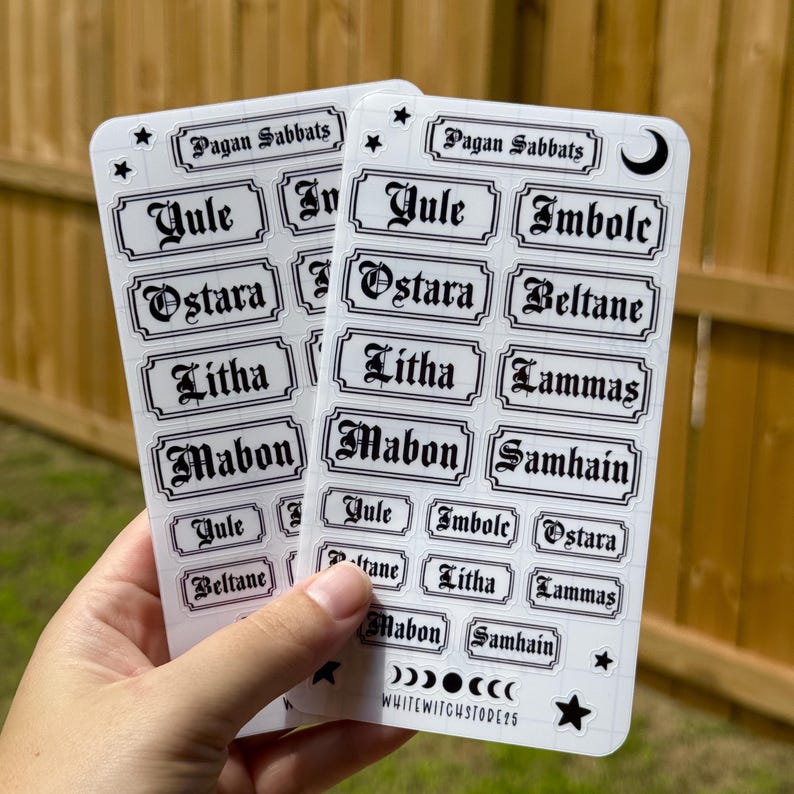 Clear Pagan Planner Stickers: Wiccan Sabbats, Wheel of the Year - Etsy