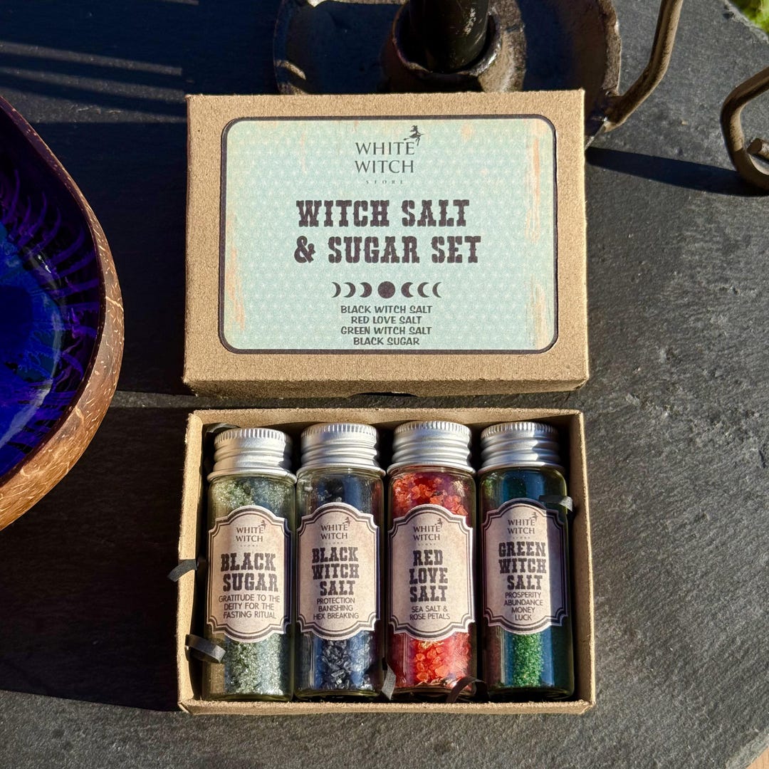 Witchcraft Black Salt & Sugar Set: Handmade Altar Spells, Rituals ...