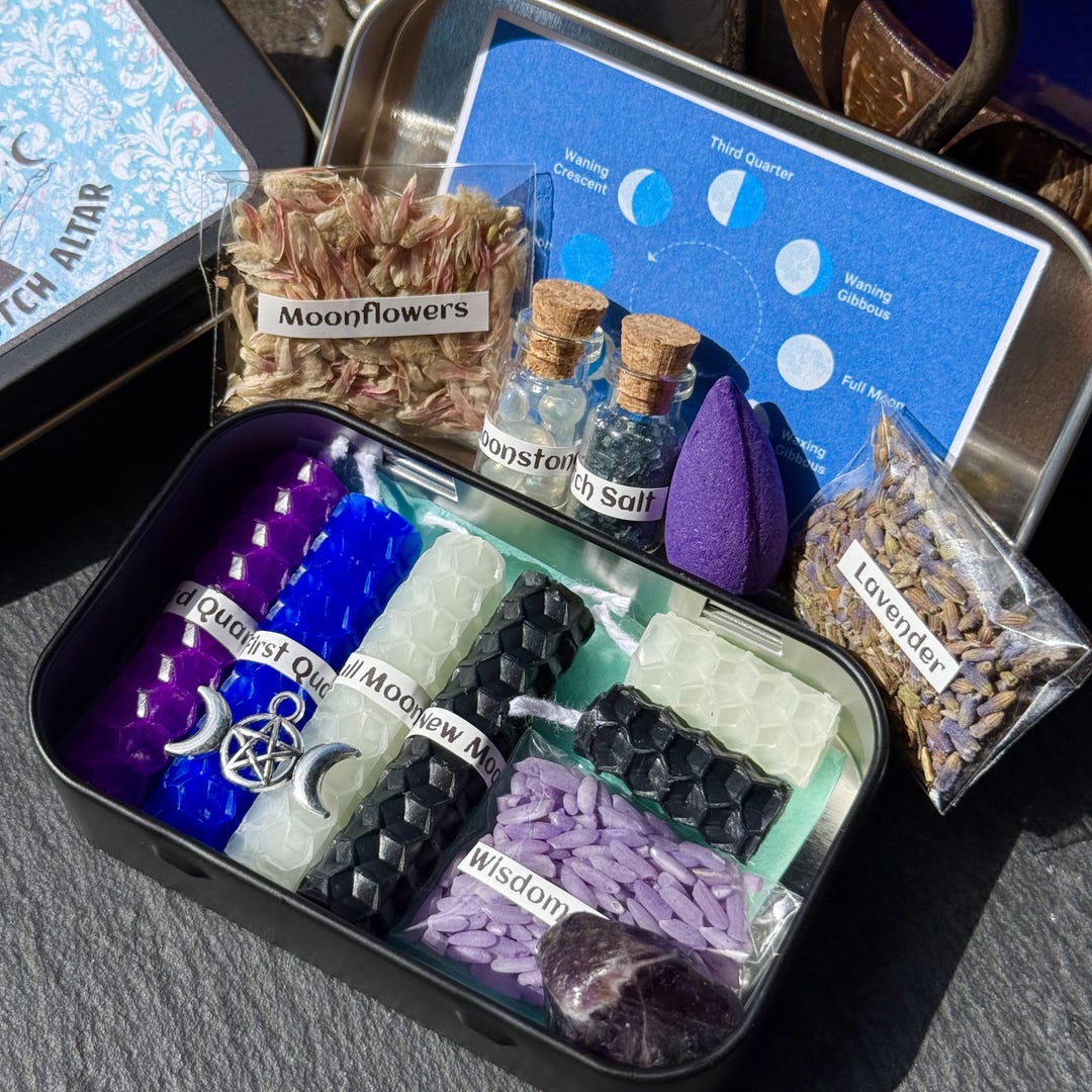 Lunar Witch Pocket Altar Kit: Moon Spells & Rituals - Etsy
