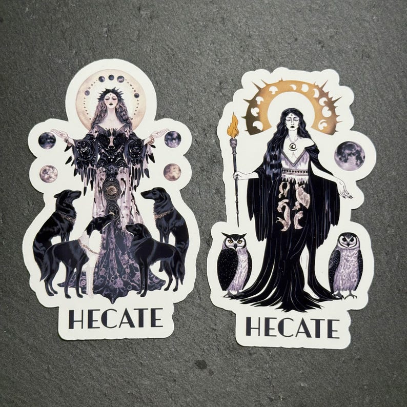 Hecate Sticker Set: Waterproof Vinyl, Witchy Triple Goddess ...